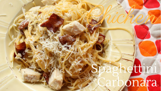 Chicken Spaghettini Carbonara - Suzie The Foodie